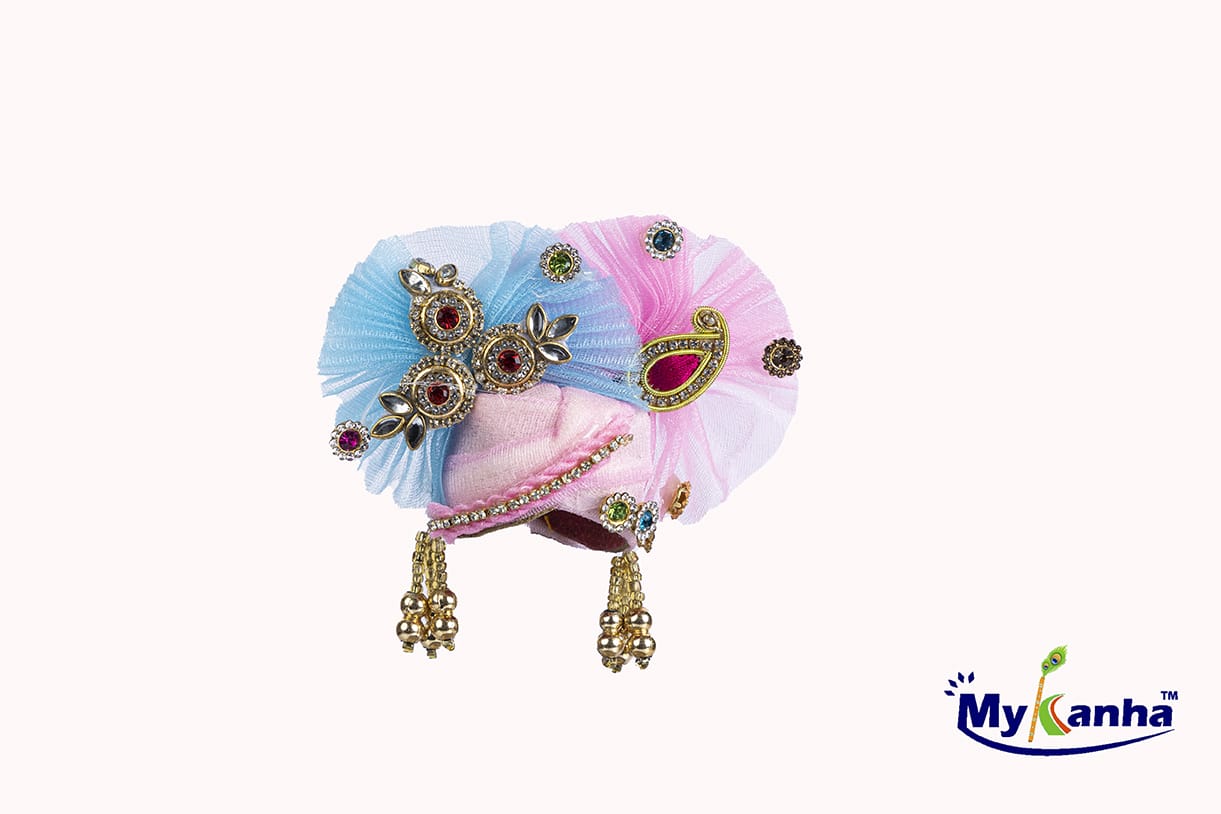 Buy Pink pagdi with hannging beads for Laddu gopal ji at best price ...