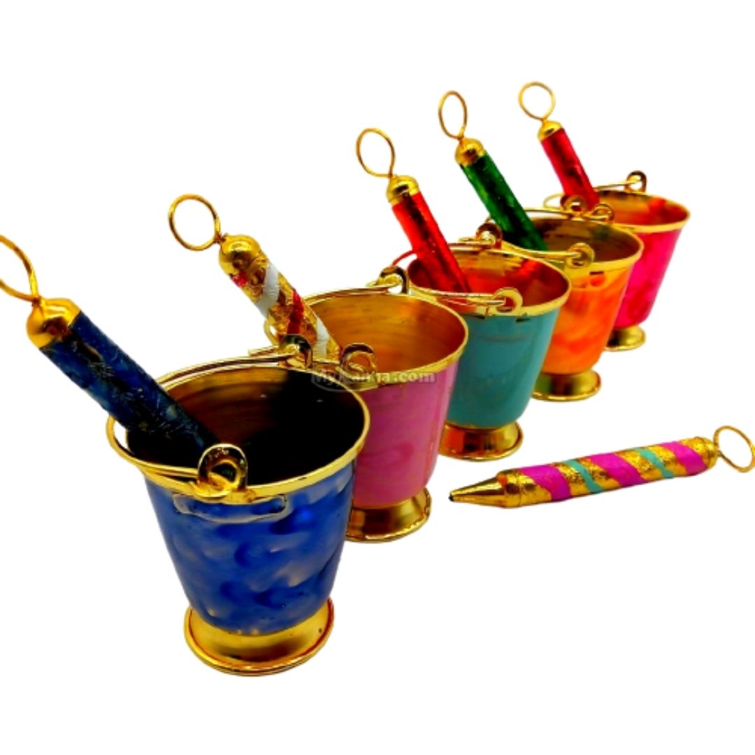 Buy Metal Holi Pichkari and Bucket for Laddu Gopala For Laddu Gopal ...