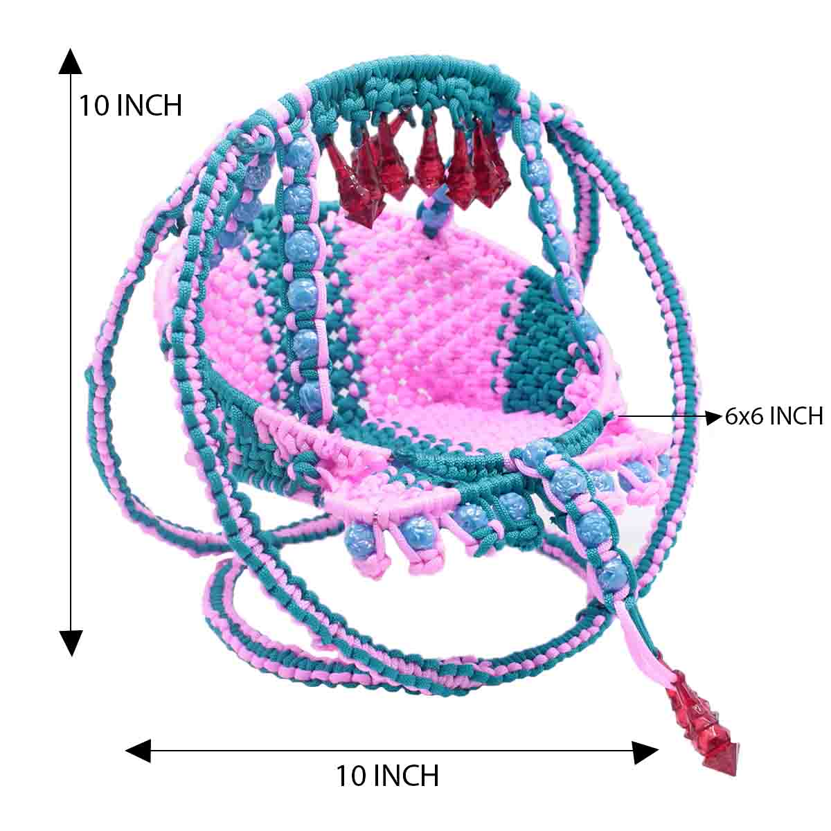 Buy Pink And Blue Stone Decorated Handmade Jhula For Laddu Gopal ji at ...
