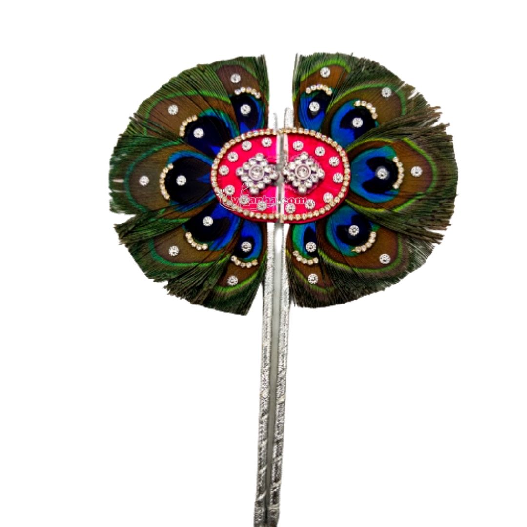 Beautiful Stone Work Mor Pankh Pankha For Laddu Gopal – MyKanha.com