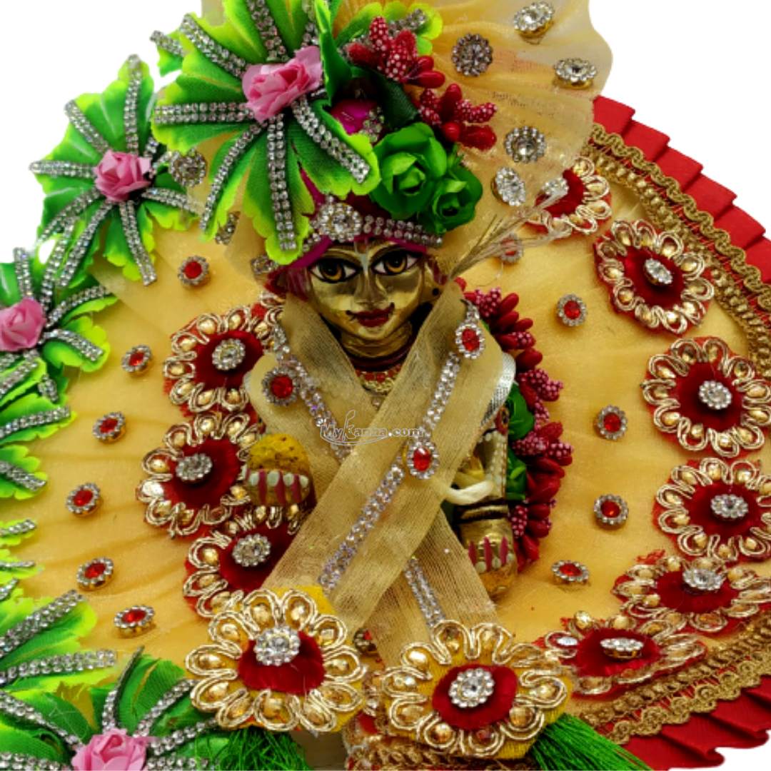 Buy Heavy Flower Decorated Dress with Mukut For Thakur Ji For Laddu ...