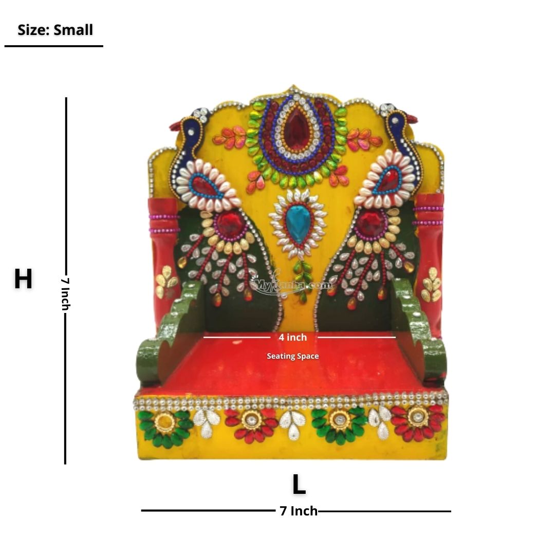 Buy Peacock and stone decorated Singhasan for Thakur ji For Laddu Gopal ...