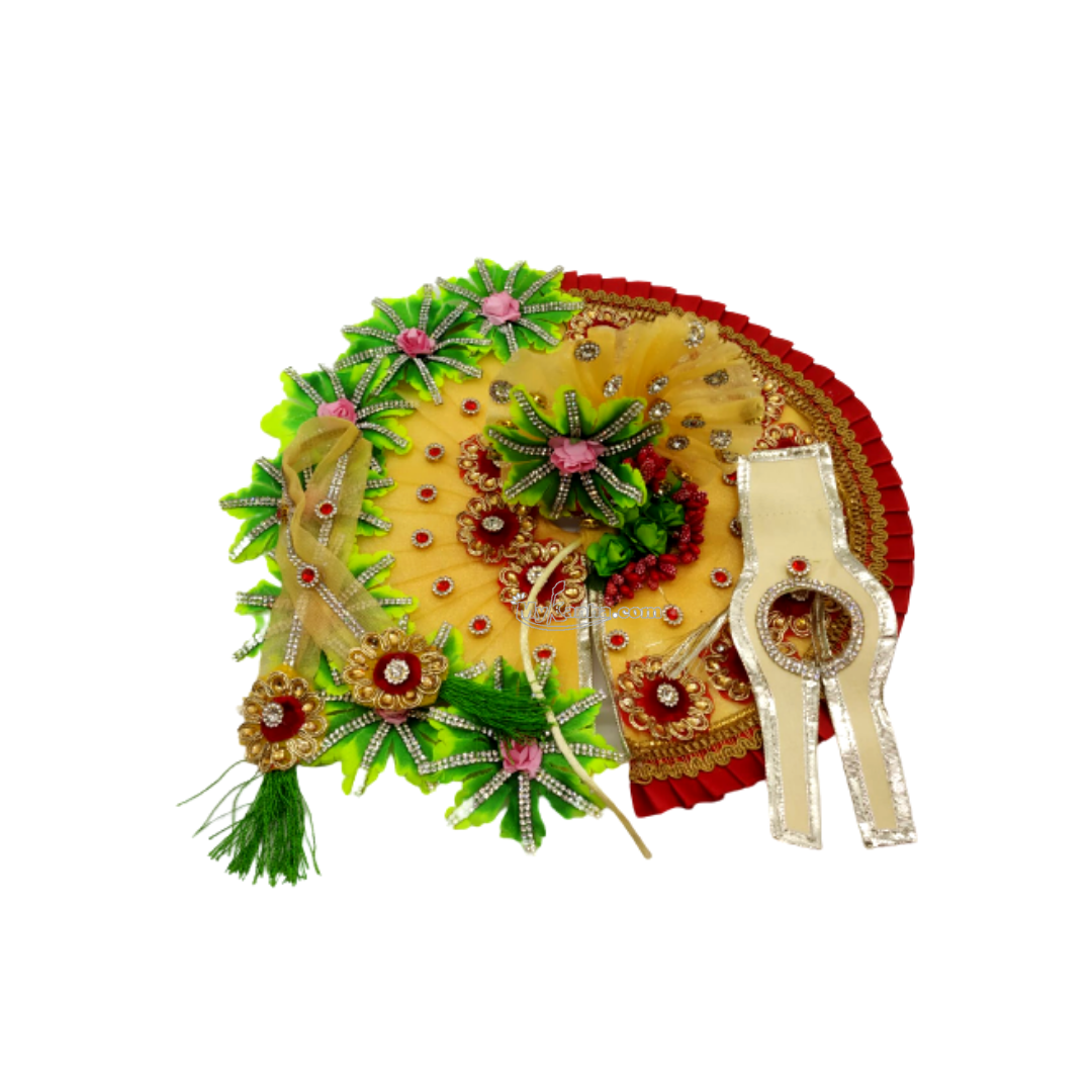 Buy Heavy Flower Decorated Dress with Mukut For Thakur Ji For Laddu ...