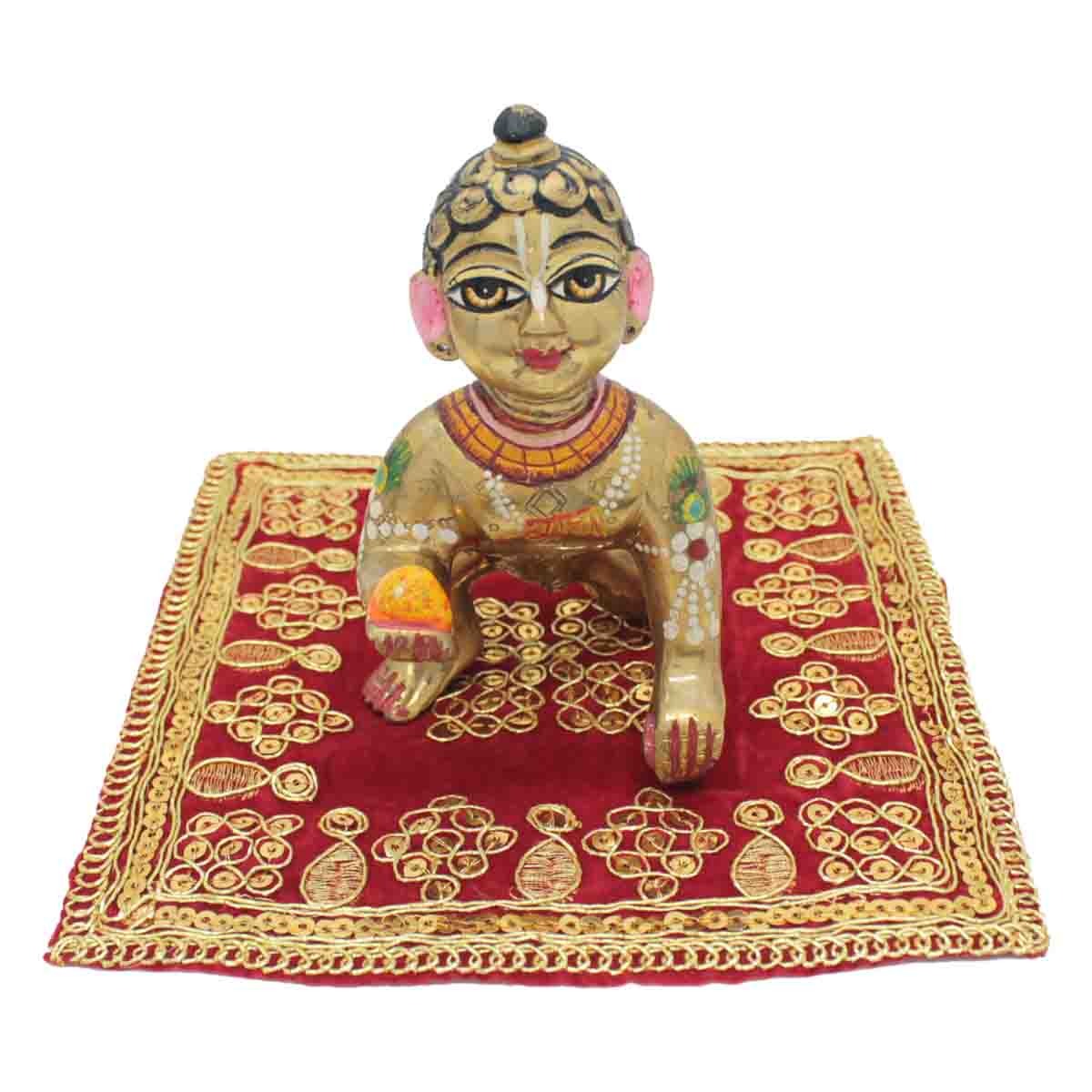 Buy Red Colour Aasan For Laddu Gopal Ji at best price – MyKanha.com