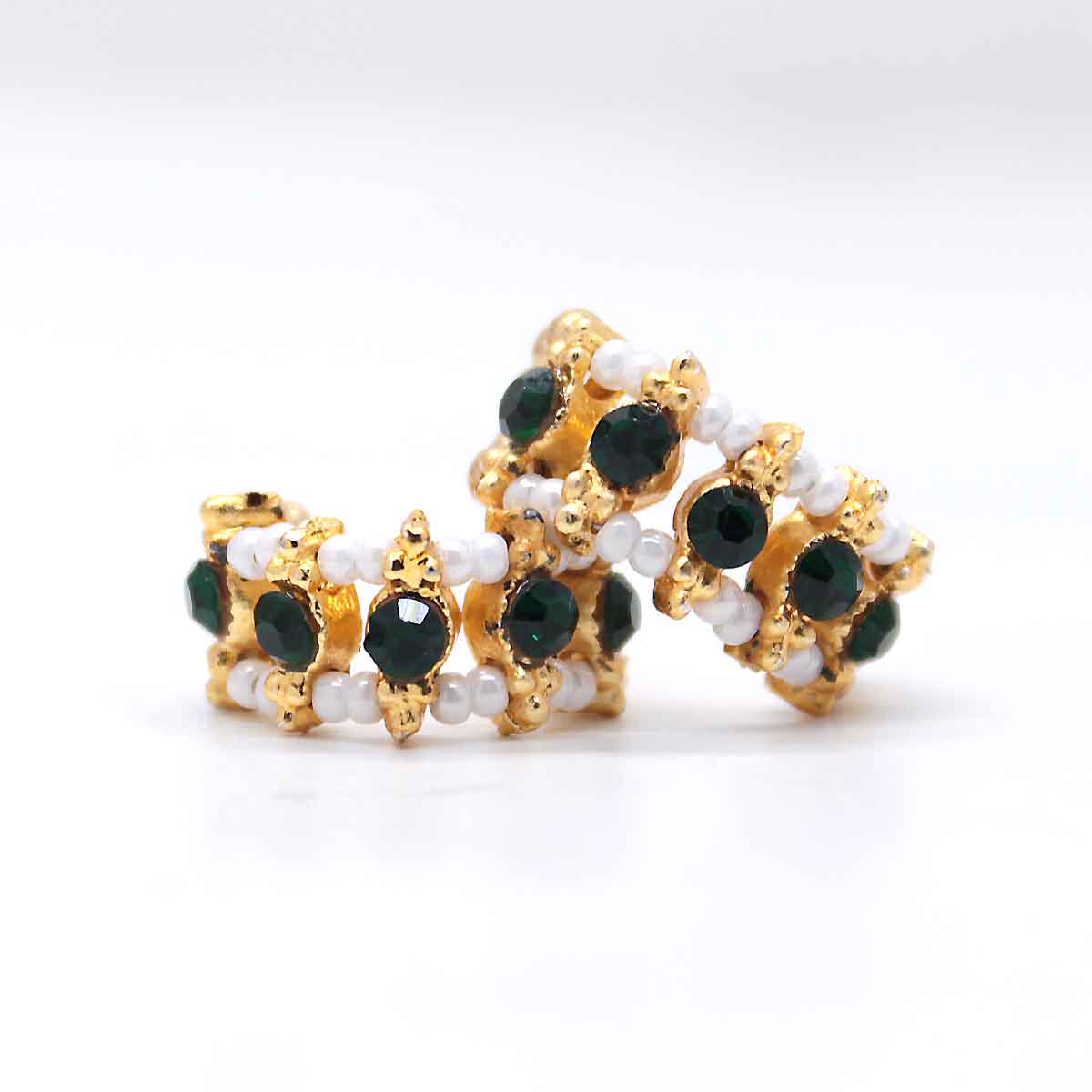 Buy Beautiful Dark Green Stone handcuff Upto 3 Number at best price ...
