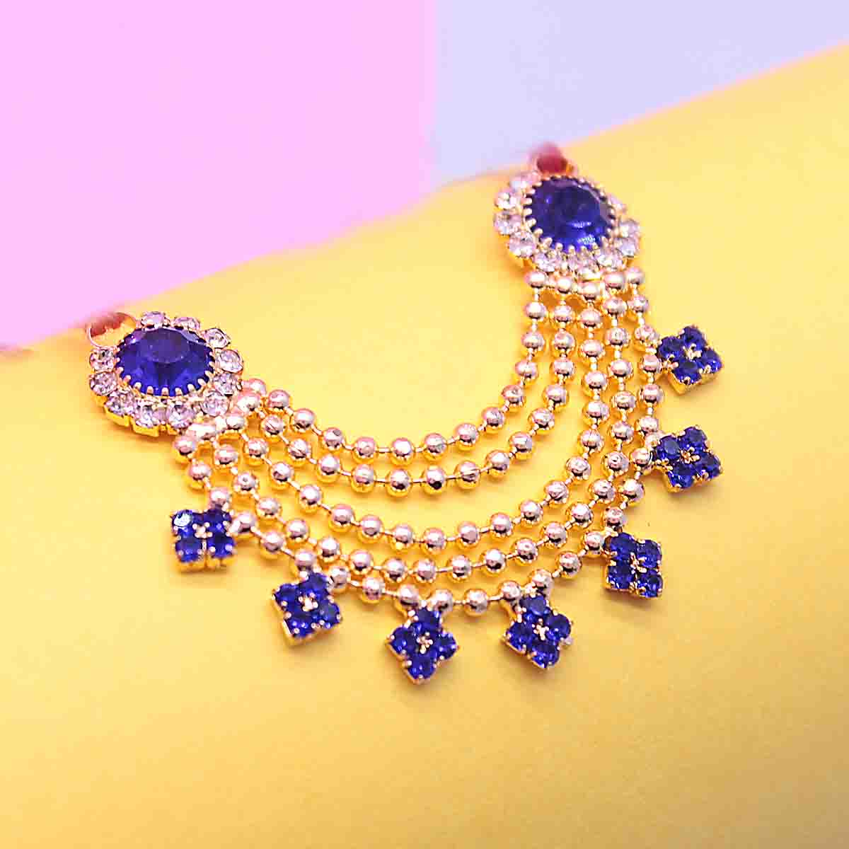 Buy Blue Diamond Moti Decorated Haar for Laddu Gopal Ji at best price ...