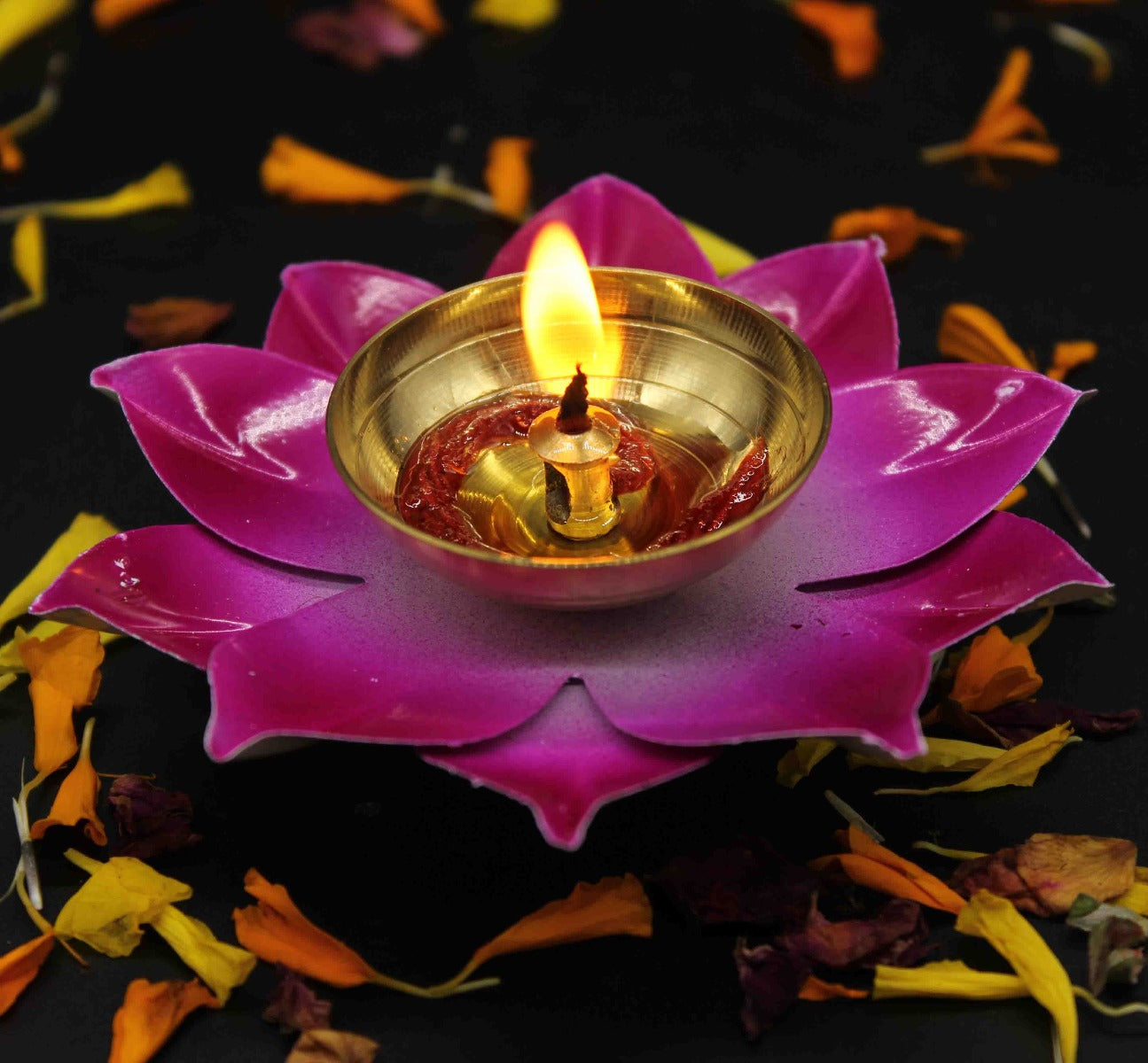 Flower shape Pink Diya For Home/Temple Decoration – MyKanha.com