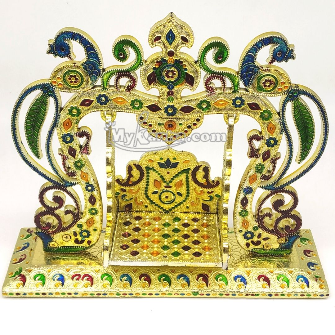 Buy Peacock designer Hanging Thakur Ji Jhula (Small) For Laddu Gopal ...